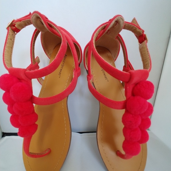 Ashley Stewart | Shoes | Ashley Stewart Red Thong Sandals | Poshmark